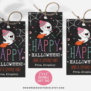 Ghost Halloween Gift Tags | Spooky Favor Tags (2x3.5") - Etsy