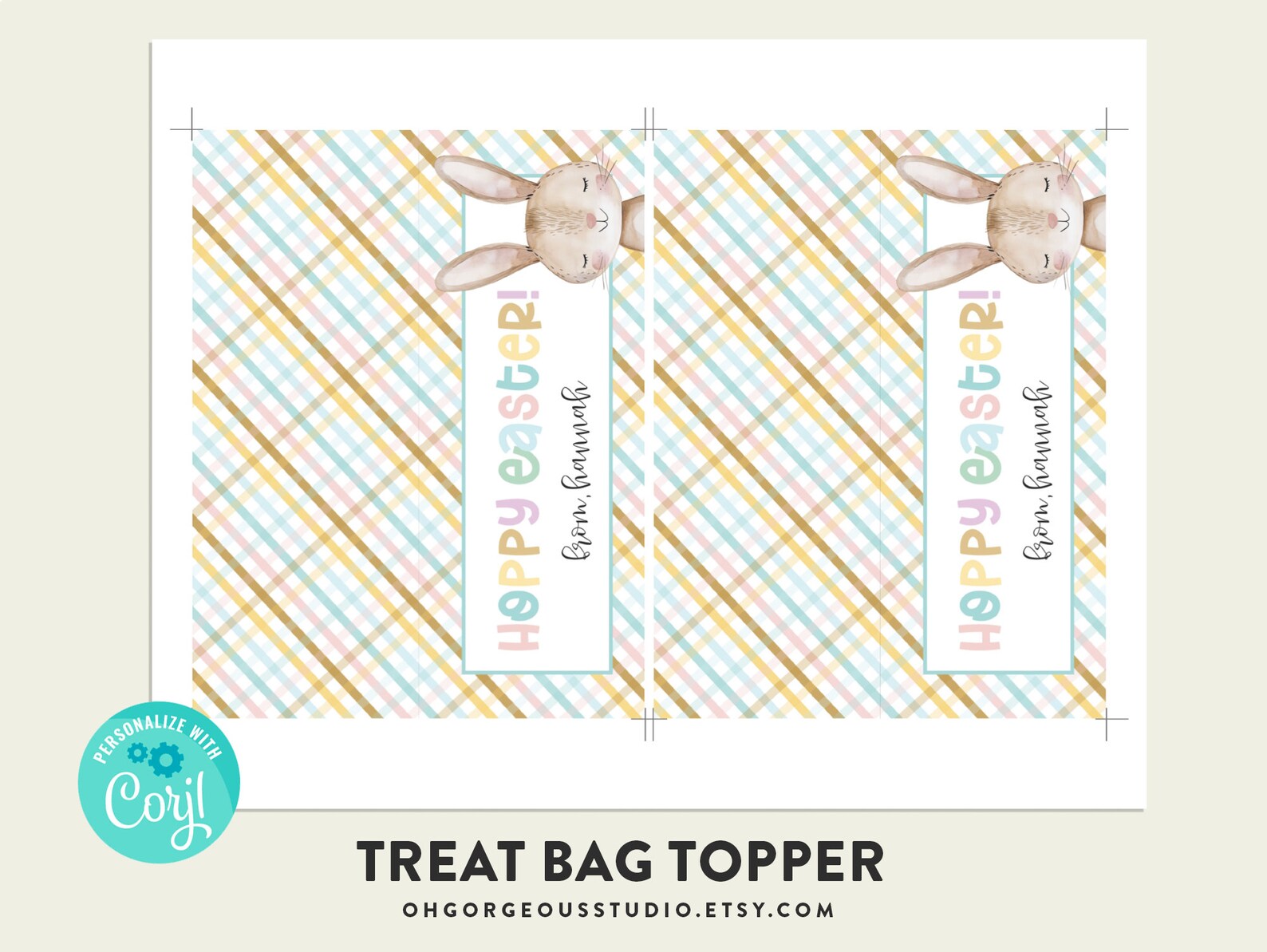 Happy Easter Editable Treat Bag Toppers, Printable School Easter Gift ...