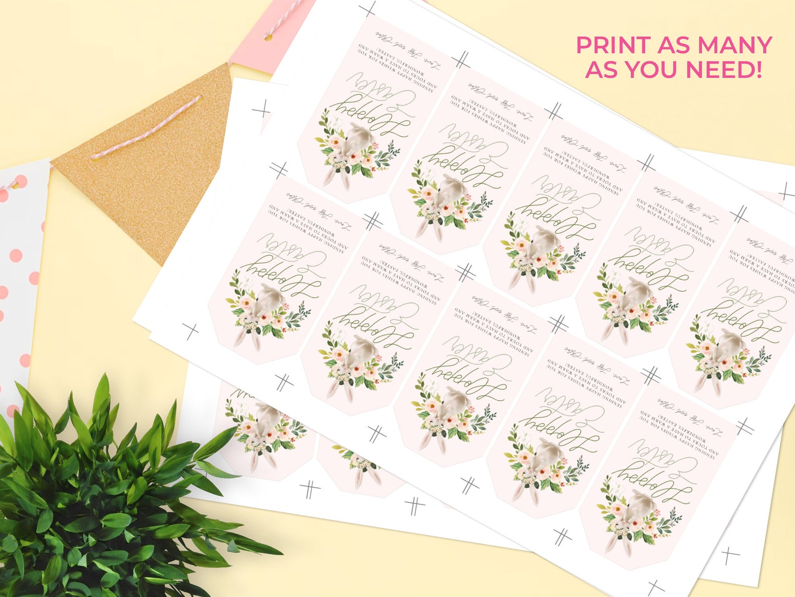 Easter Basket Gift Tag Printable Template Happy Easter Gift Tags ...