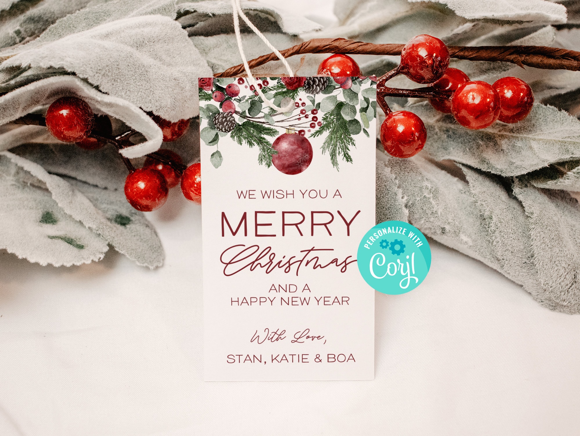 Editable Christmas Gift Tag Template Printable Merry Christmas Hang Tag ...