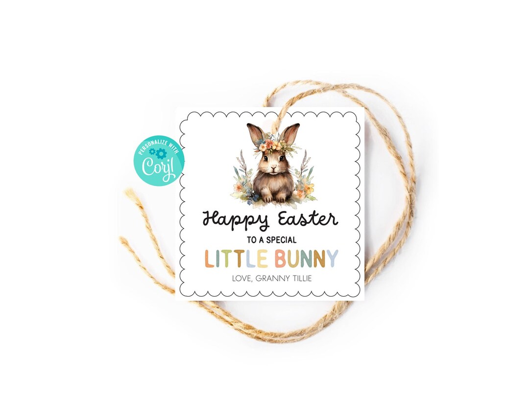 Kids Easter Basket Gift Tag | Happy Easter to A Special Little Bunny ...