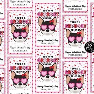Printable Great Friend Dog Valentine's Day Tag | Kid School Classroom ...