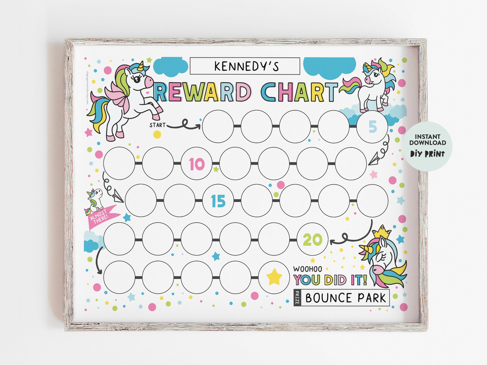 Unicorn Reward Chart Printable Unicorn Behavior Chart, Girl Daily Chore ...