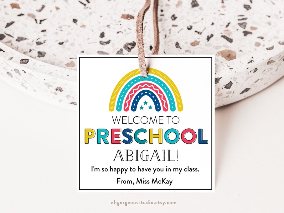 Preschool Class Gift Tag: Custom Welcome Tag (digital Download) - Etsy