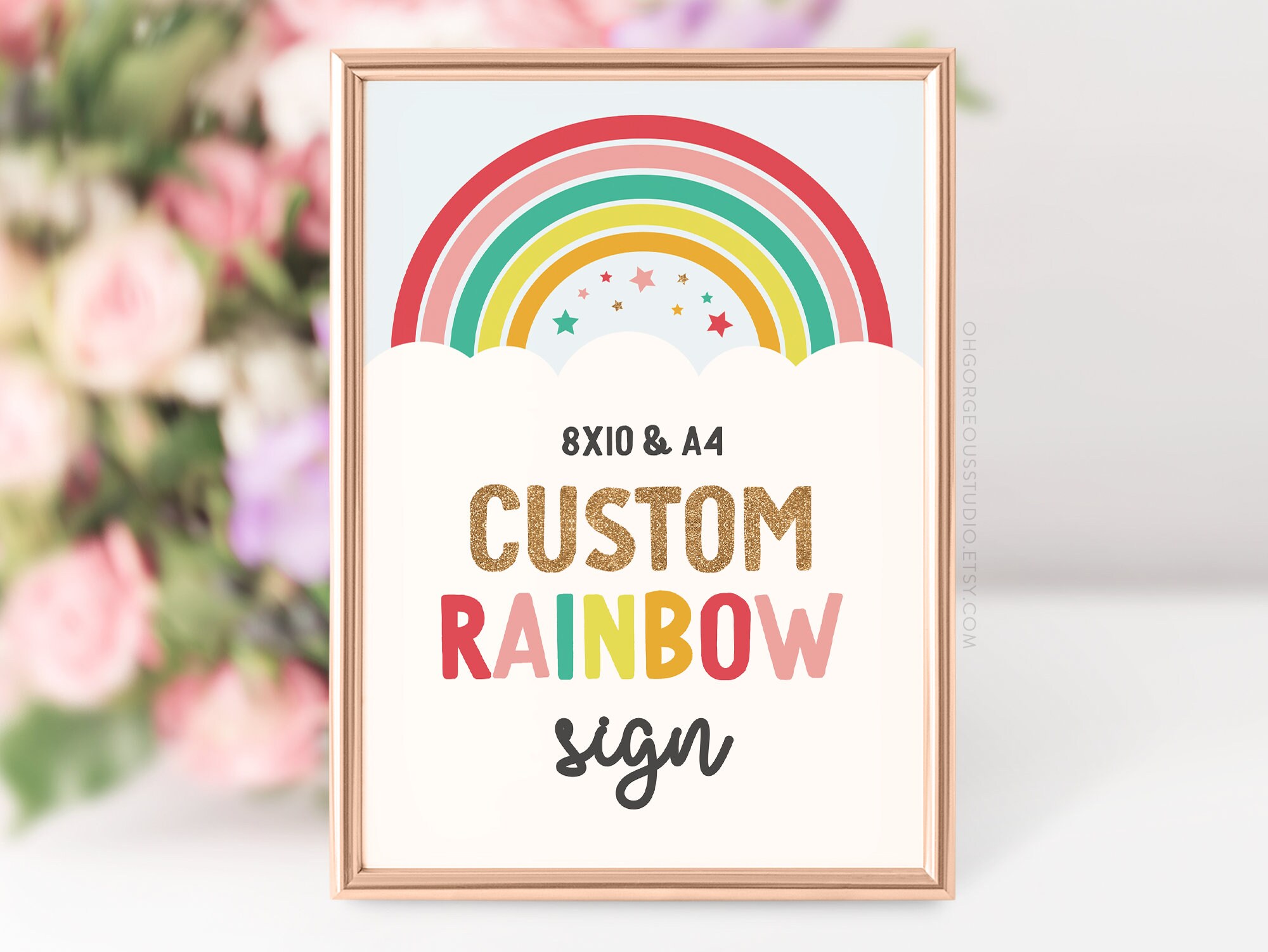 Rainbow Printable Sign Rainbows of Fun Sign, Custom Rainbow Printable ...