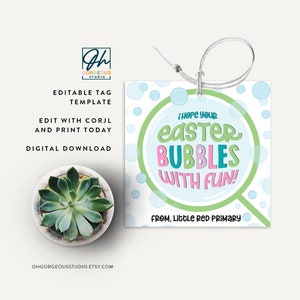 Bubbles of Fun Kids Printable Easter Tag | I Hope Your Easter Bubbles ...