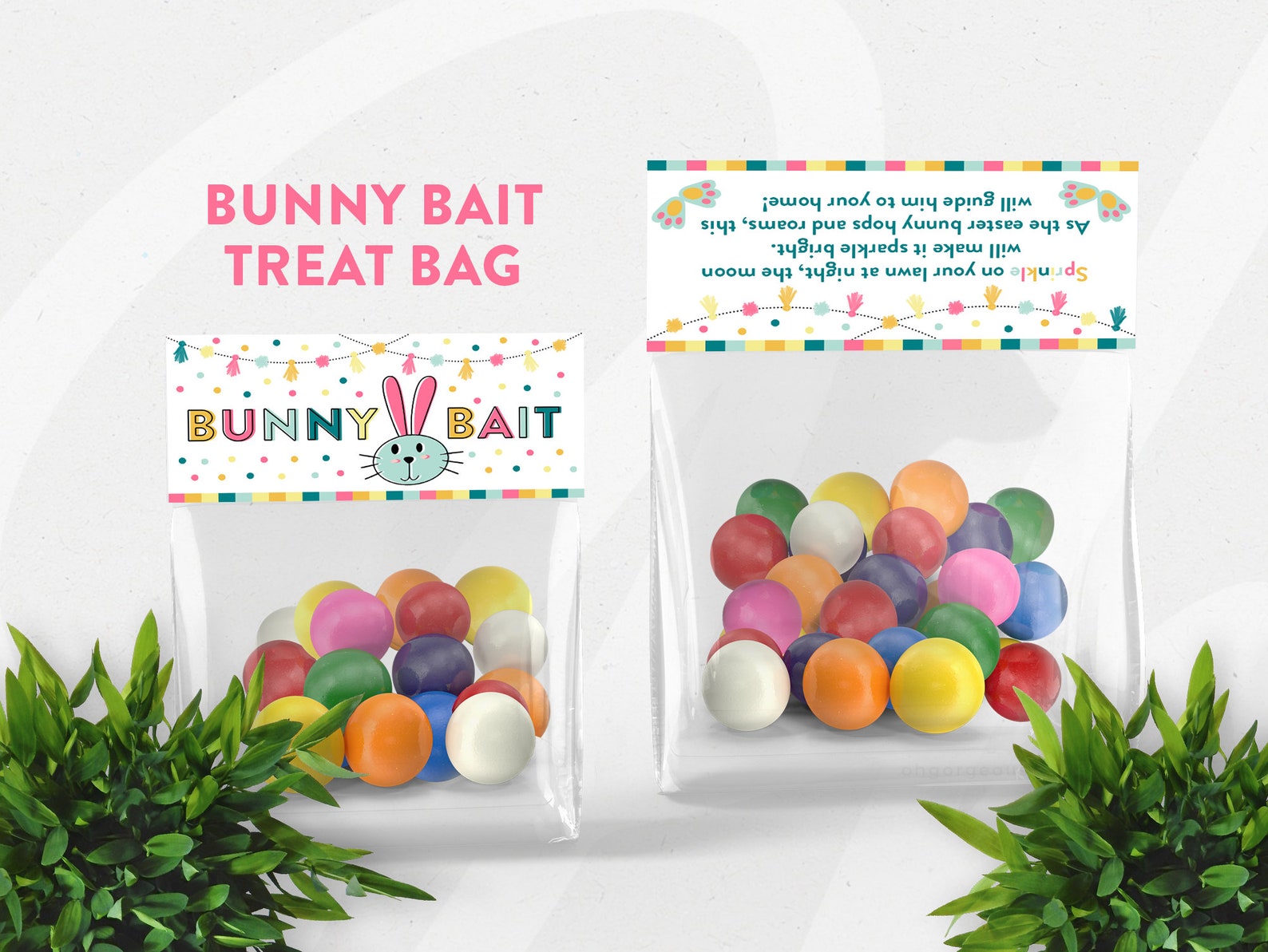 Easter Bunny Bait Treat Bag Toppers Bunny-themed Printable for Kids ...