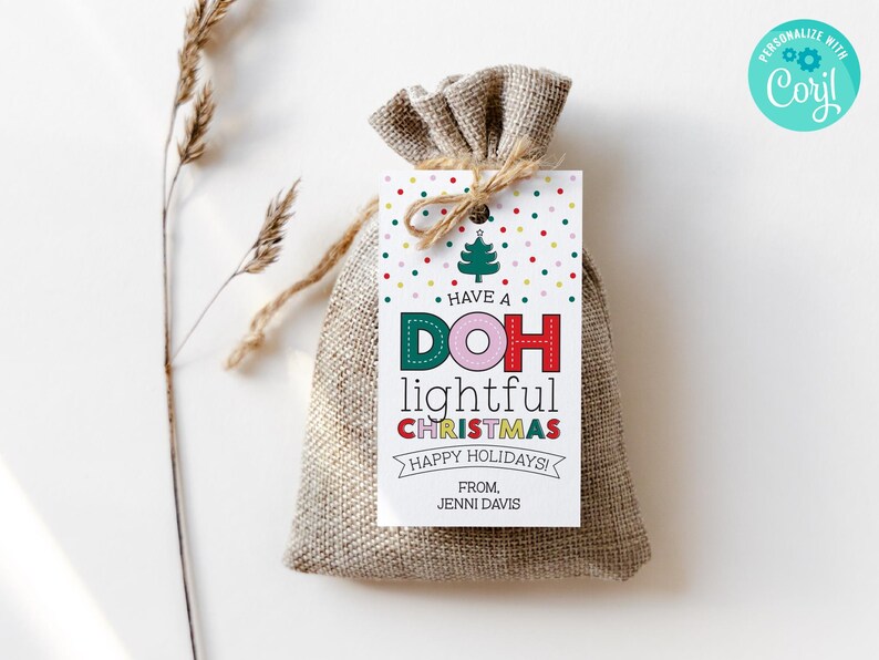 Christmas Playdough Gift Tag: DOH Lightful Printable (PDF) - Etsy