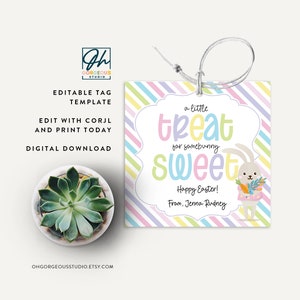 Printable Easter Bunny Gift Tag | A Little Treat for Somebunny Sweet ...