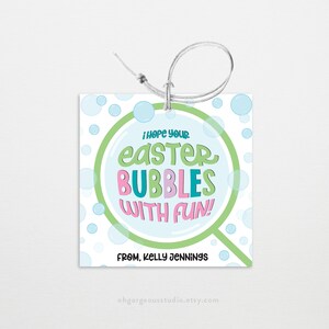 Bubbles of Fun Kids Printable Easter Tag | I Hope Your Easter Bubbles ...