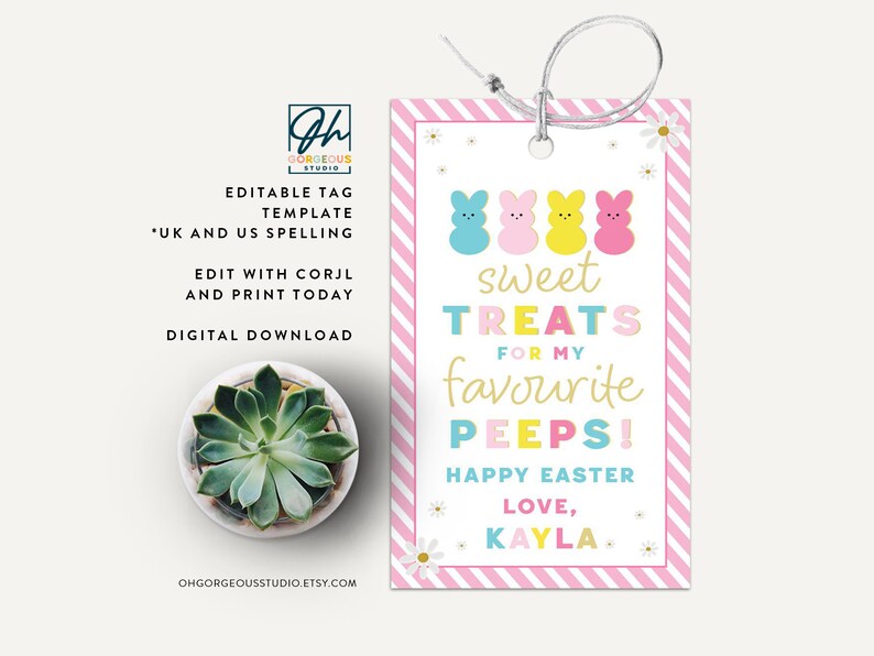 Printable Sweet Treat for My Favorite PEEP Kids Easter Holiday Gift Tag ...