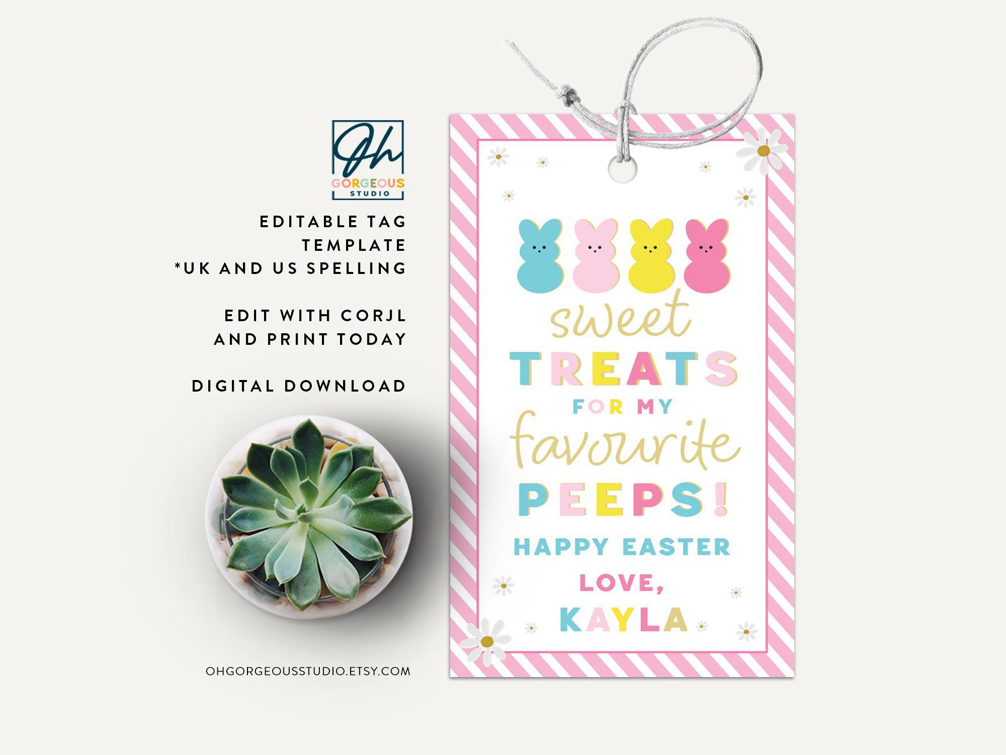 Printable Sweet Treat for My Favorite PEEP Kids Easter Holiday Gift Tag ...