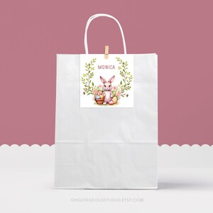 Printable Easter Basket Gift Tag Instant Download Cute Easter Bunny ...