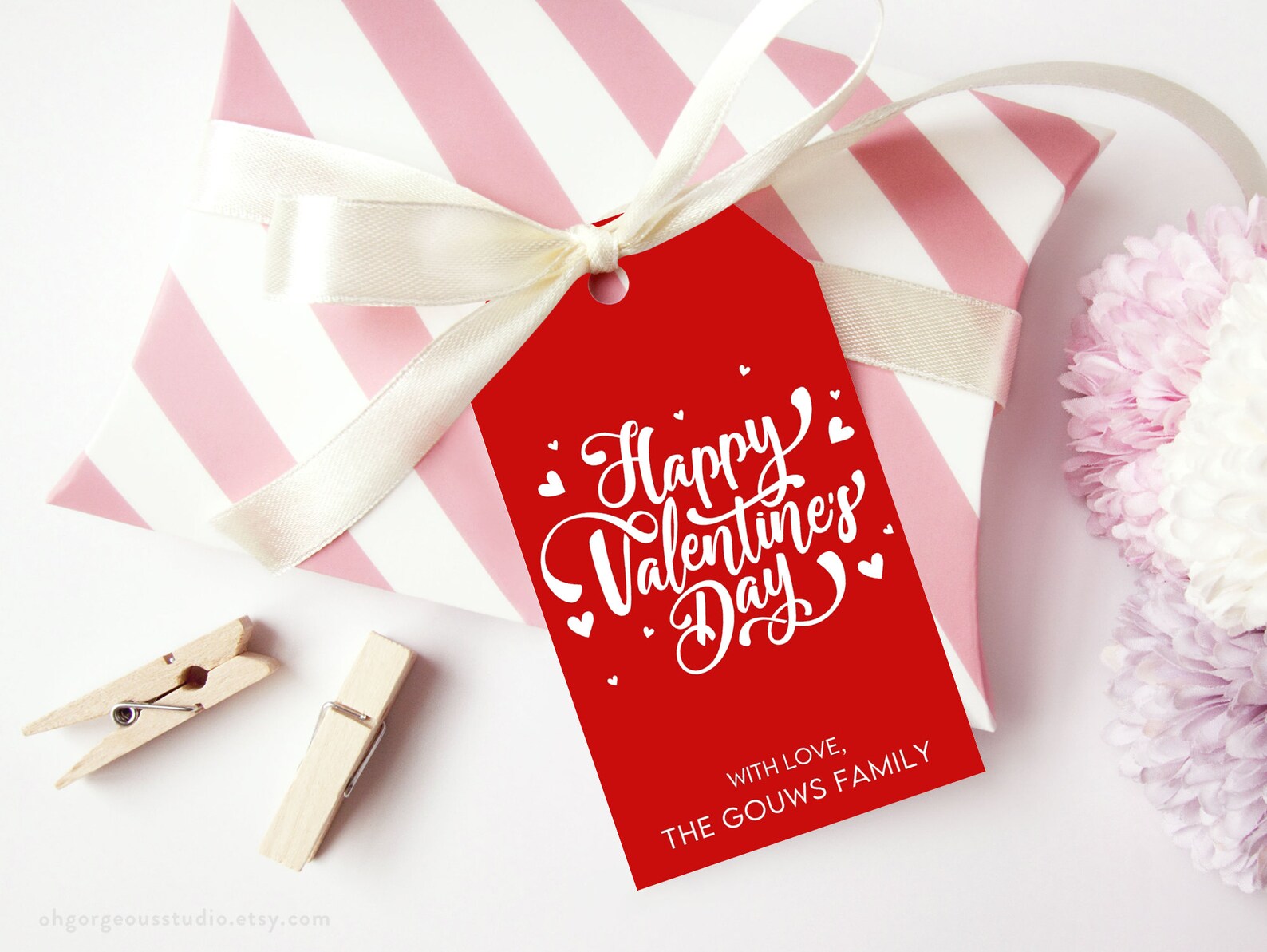 Printable Happy Valentine's Day Gift Tag Valentine's Day Label, Kid ...