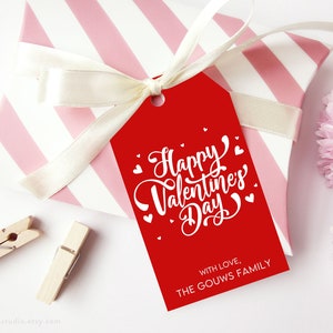 Printable Happy Valentine's Day Gift Tag Valentine's Day Label, Kid ...