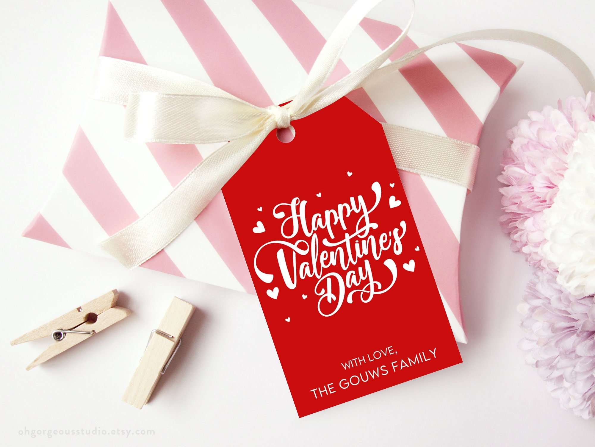 Printable Happy Valentine's Day Gift Tag Valentine's Day Label, Kid ...