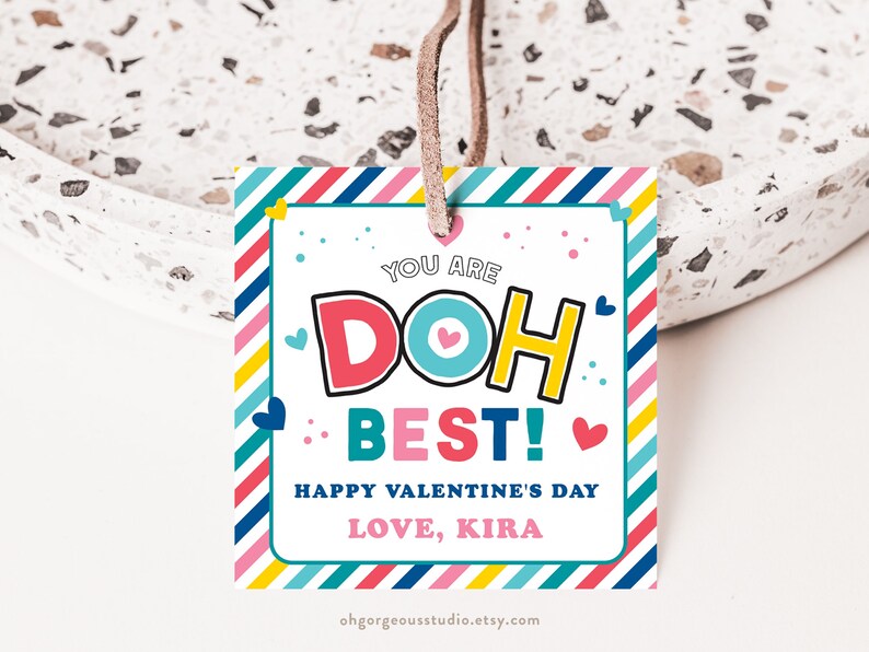 Play Dough Valentine's Day Card: Editable Gift Tag (digital Download ...