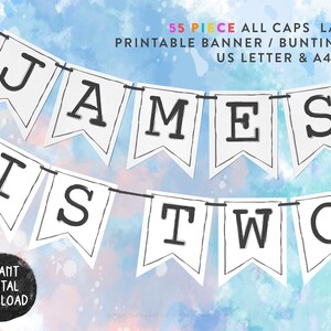 DIY Printable Banner: All Caps Alphabet, Numbers (instant Download) - Etsy