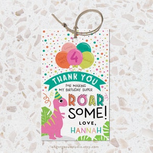 Dinosaur Favor Tag | Editable Hang Tag, Printable Gift Tag, Party Favor ...