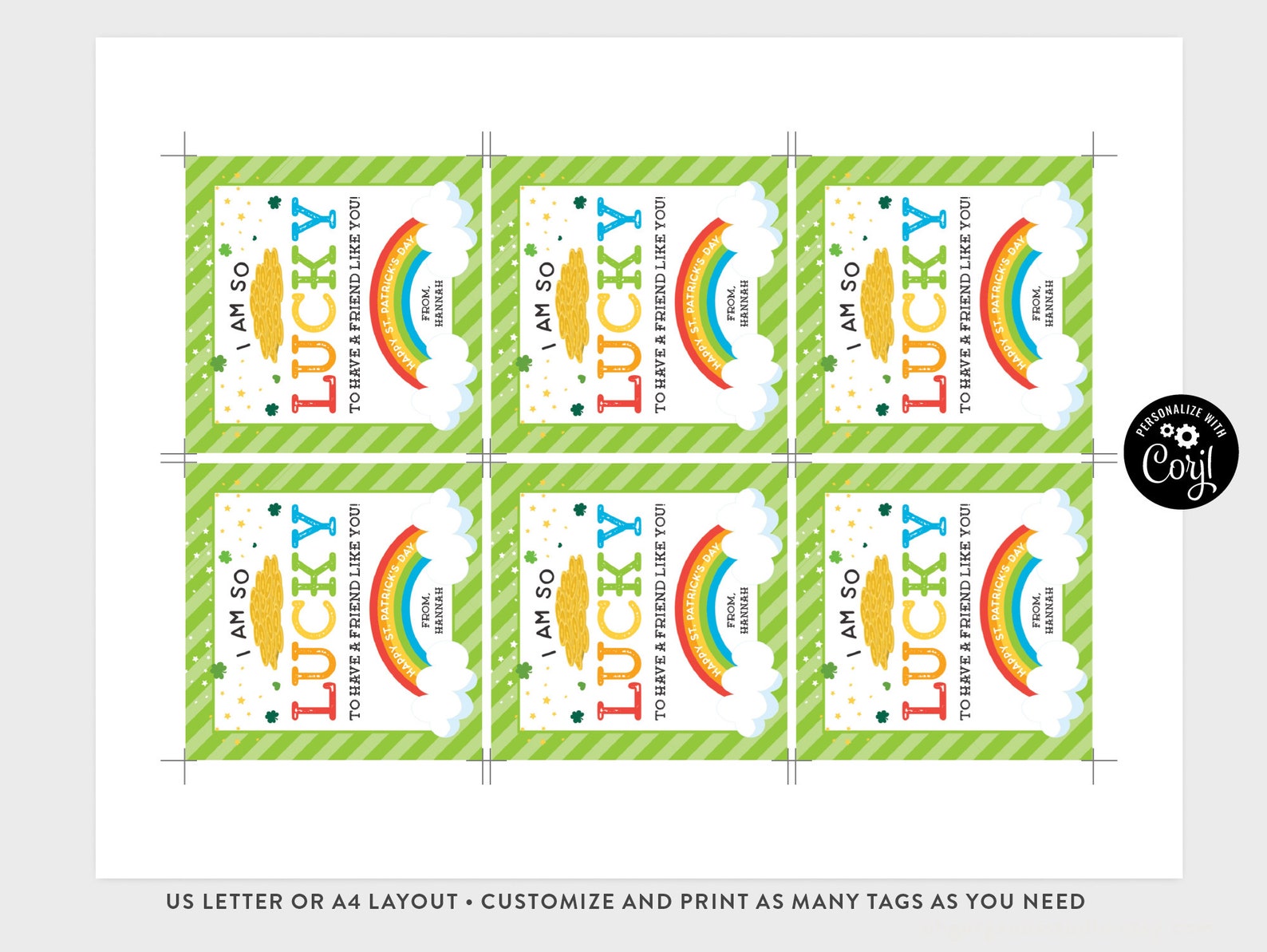 Printable St. Patrick's Day Gift Tag Happy St. Patrick's Day Tag ...
