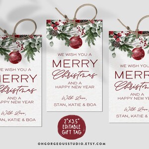 Editable Christmas Gift Tag Template | Printable Merry Christmas Hang ...