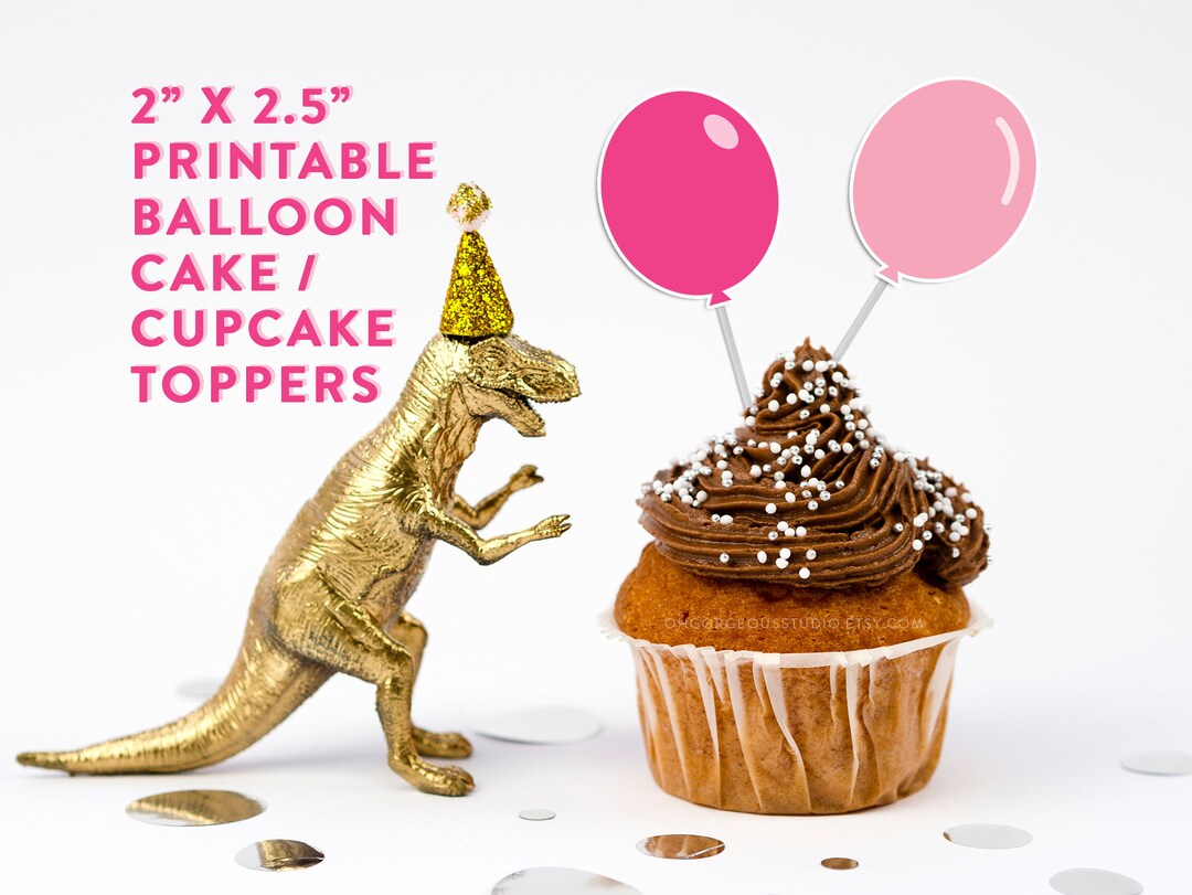 Printable Balloon Cake Toppers | Cupcake Toppers, Party Decor ...