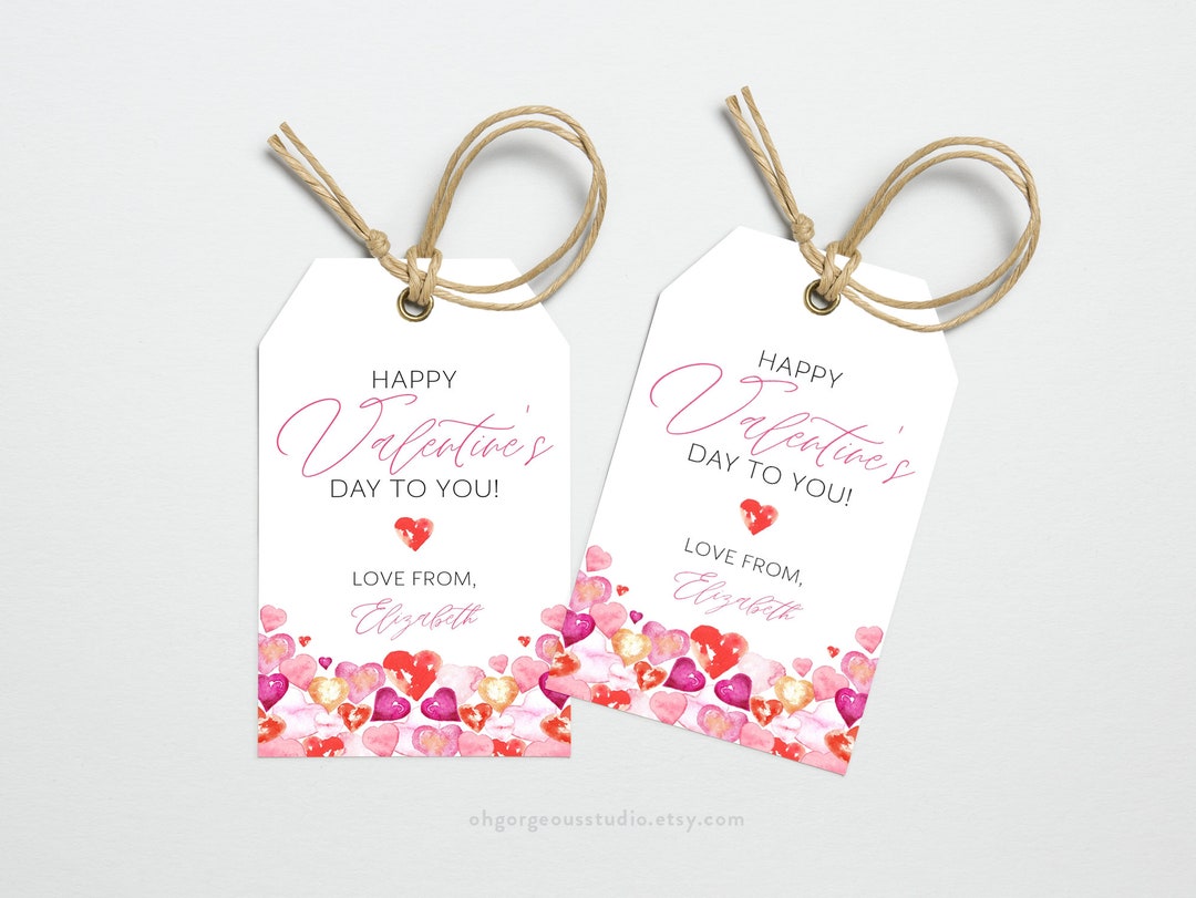 Printable Happy Valentine's Day Gift Tag | Valentine's Day Label, Kid ...