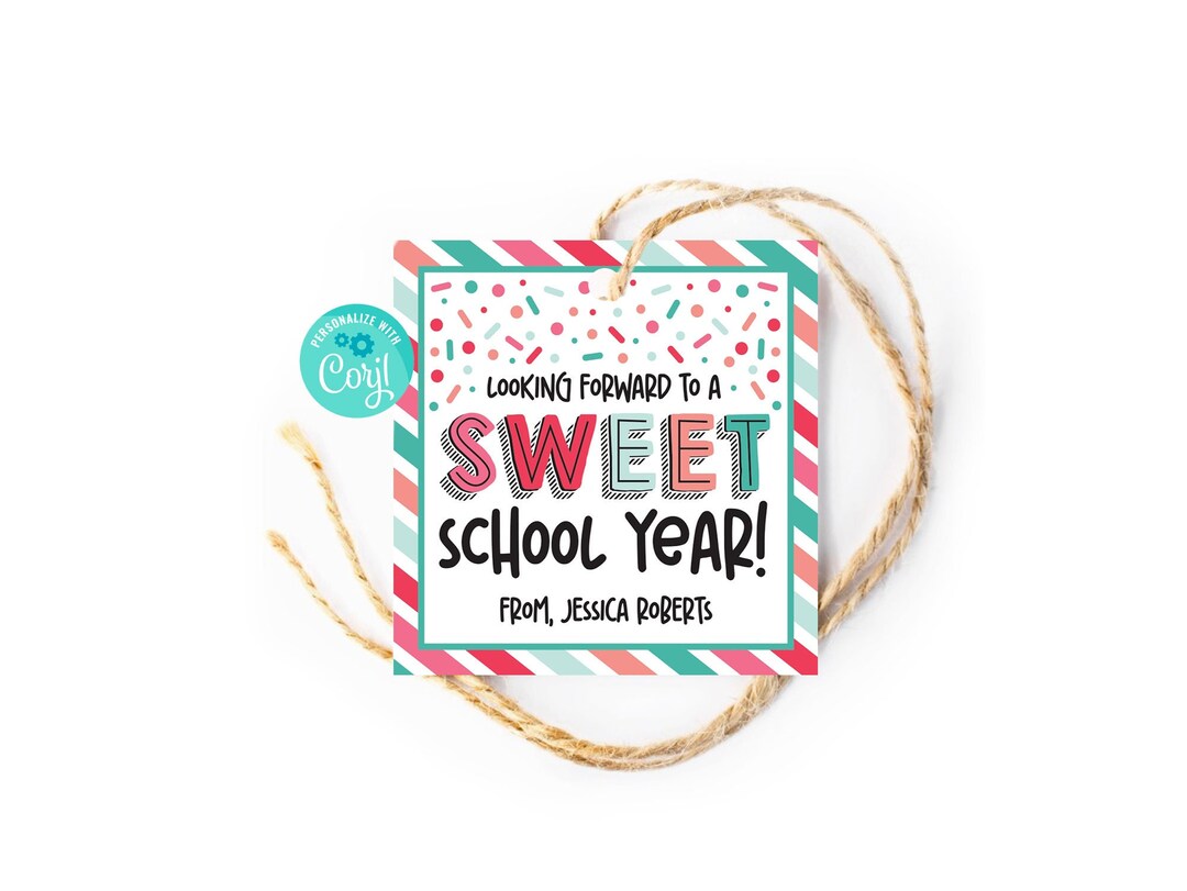 Printable Back to School Tag: Sweet School Year, Editable Template (PDF ...