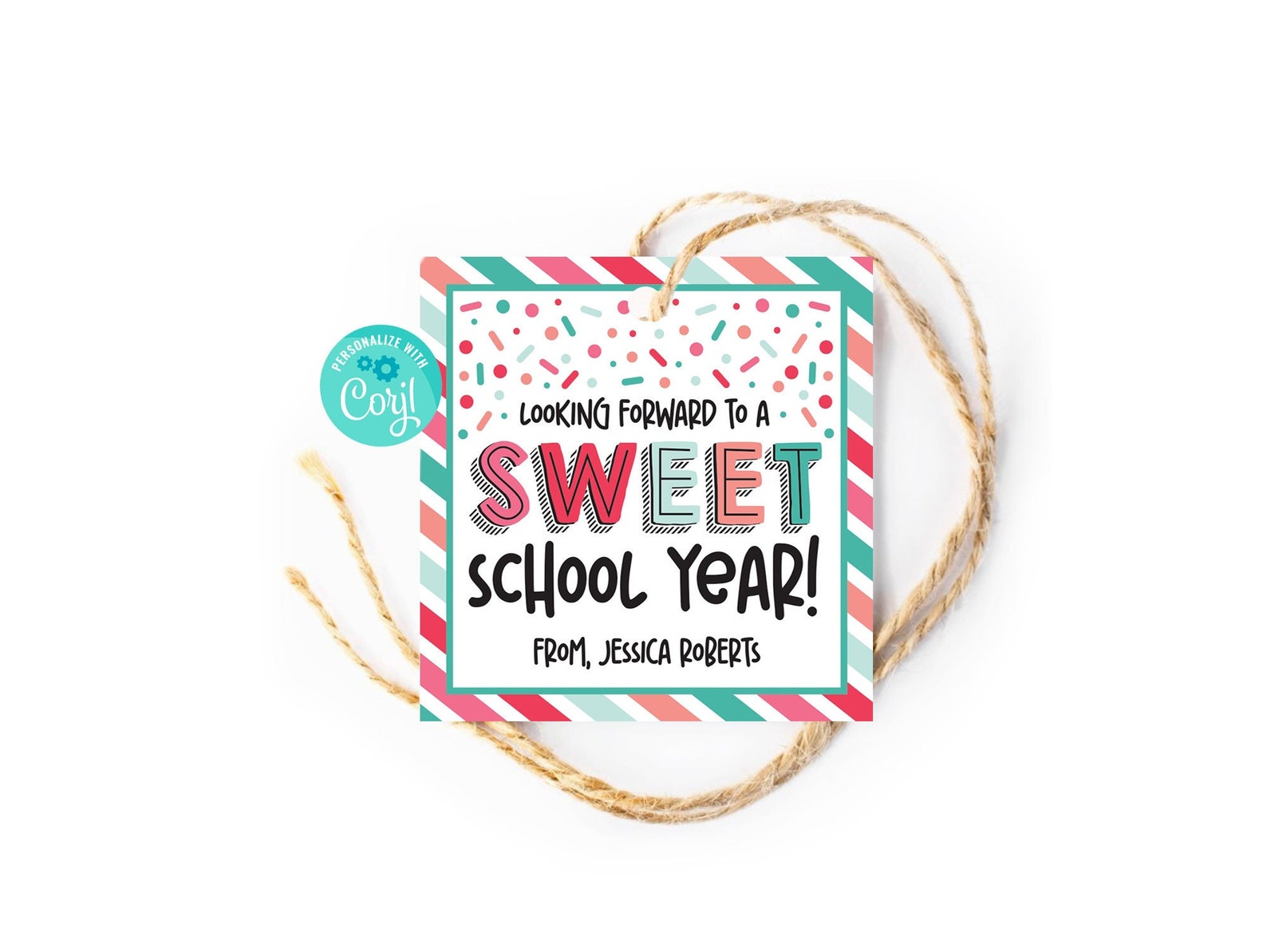 Printable Back to School Tag: Sweet School Year, Editable Template (PDF ...