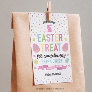 Personalized Easter Treat Tag Printable (corjl Editable, PDF) - Etsy