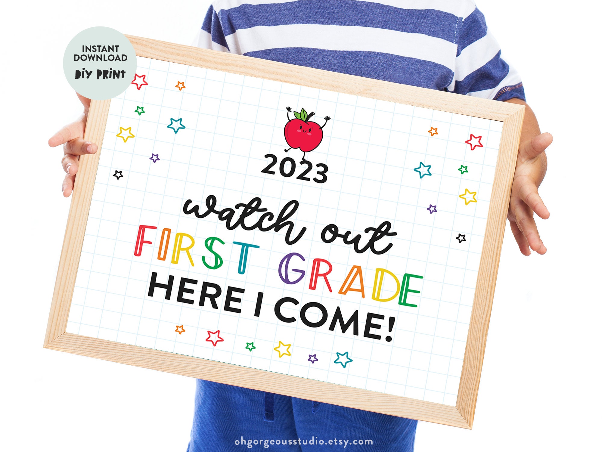 Watch Out First Grade Here I Come Sign Printable 2023 First - Etsy