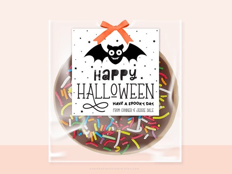 Editable Halloween Gift Tag | Printable Party Favor (3x3") - Etsy