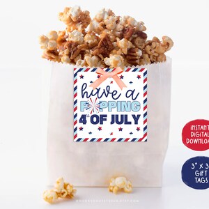 4th of July Favor Tag | Printable Gift Tag, Independence Day Holiday ...