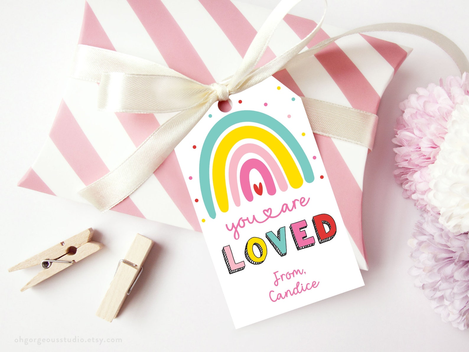 Rainbow You Are Loved Gift Tag: Valentine's Day Printable (corjl ...