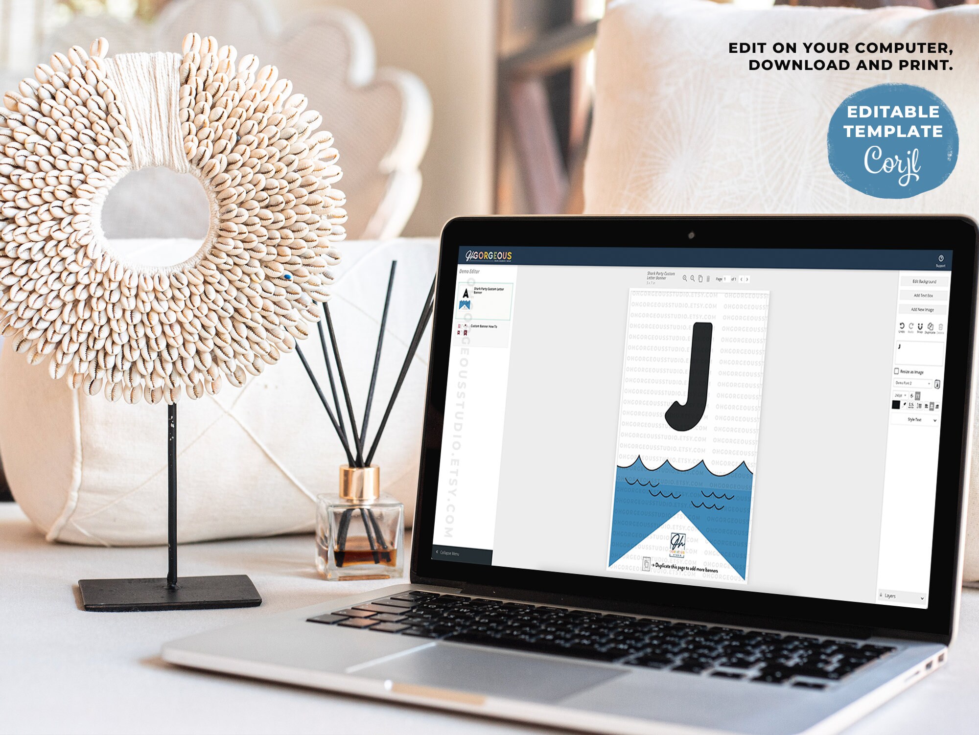 Shark Birthday Banner Jawsome Printable Alphabet Letters and - Etsy