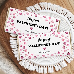 Cute Valentine's Day Chocolate Bar Wrapper Template, Printable Hearts ...