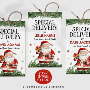 Secret Santa Gift Tag Template | Printable Kris Kringle Gift Tags ...