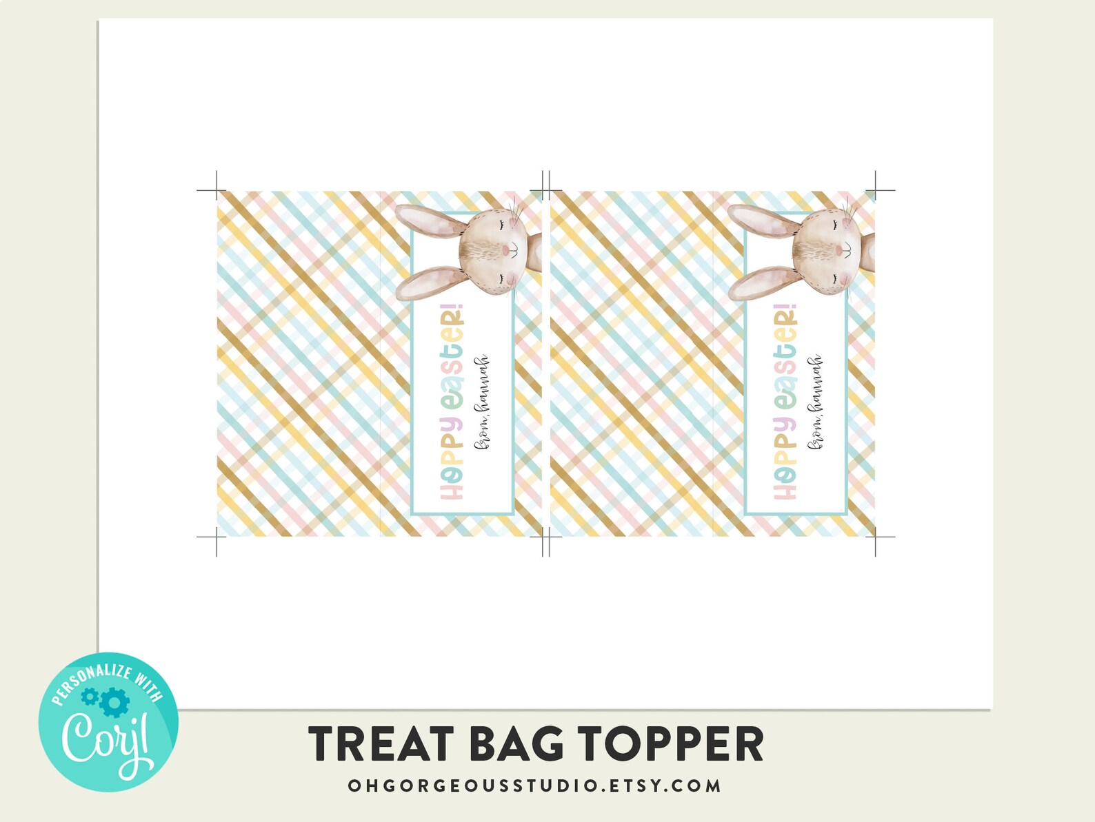 Happy Easter Editable Treat Bag Toppers, Printable School Easter Gift ...