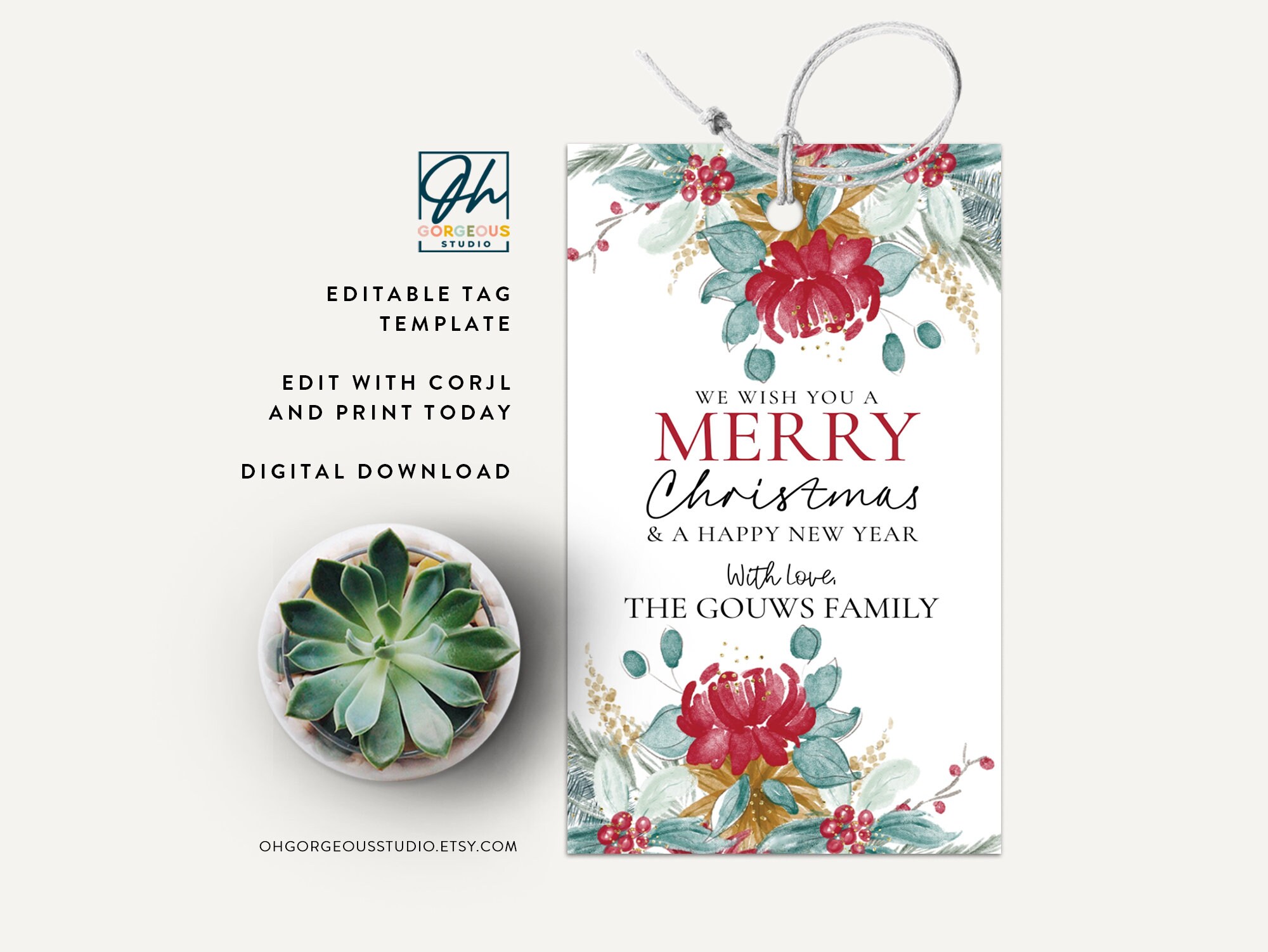 Merry Christmas Gift Tag Printable Printable Christmas Gift Tag ...