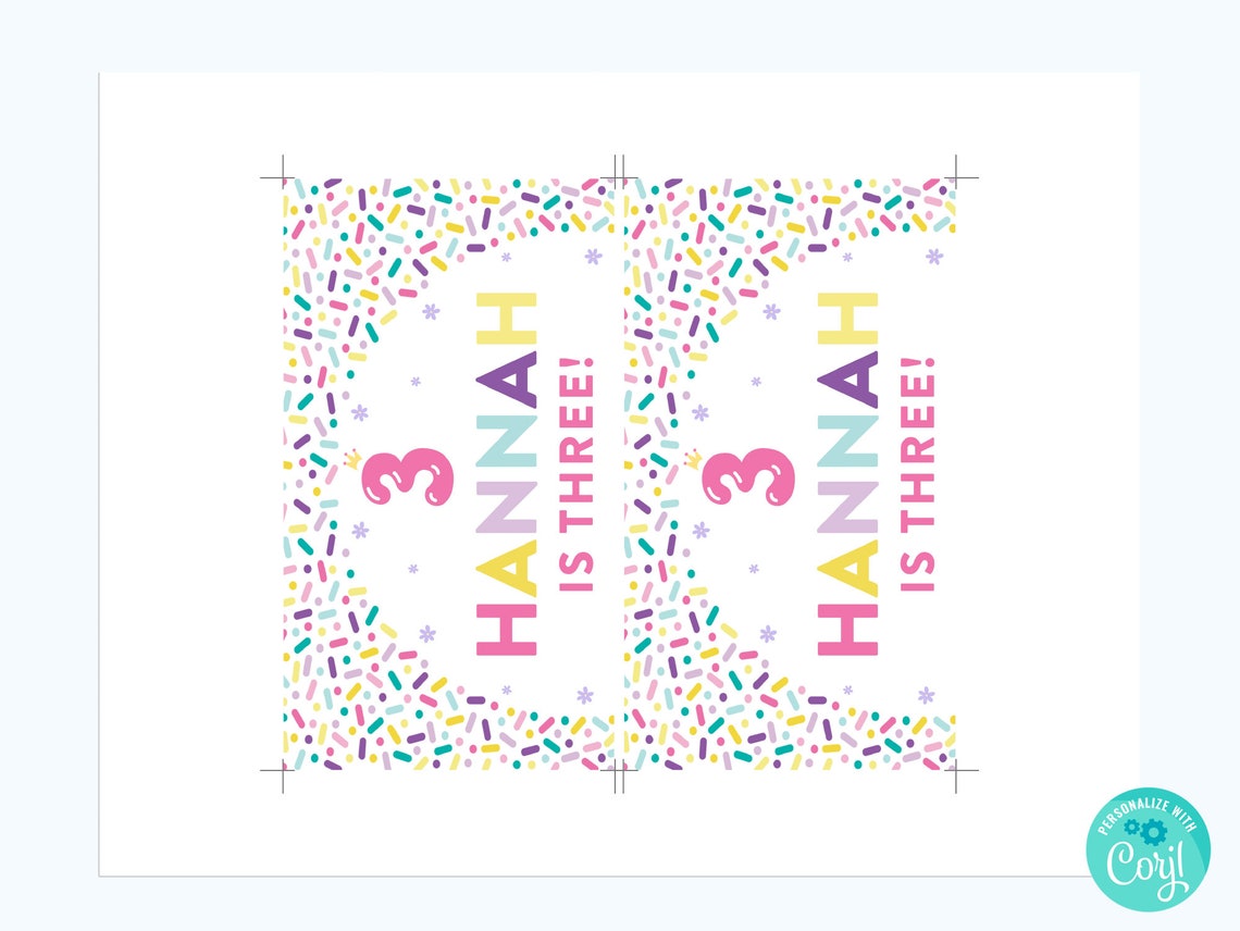 Confetti Birthday Gable Box Label: Editable Party Favor Printable - Etsy