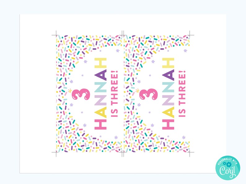 Confetti Birthday Gable Box Label: Editable Party Favor Printable - Etsy