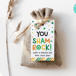 Editable St Patrick's Day Gift Tag: You Sham-rock (PDF) - Etsy