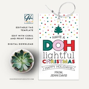 Christmas Playdough Gift Tag: DOH Lightful Printable (PDF) - Etsy
