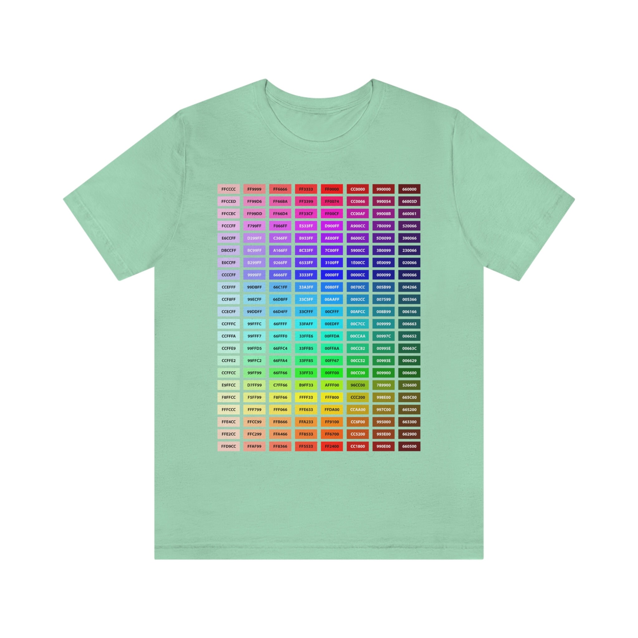 Dream Junction Printify Test Print With Hex Codes and Color Swatches ...