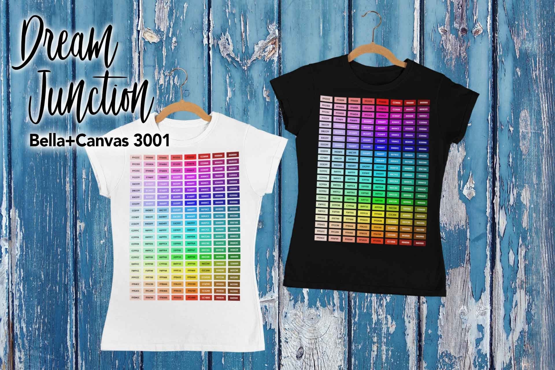 Dream Junction Printify Test Print With Hex Codes and Color Swatches ...