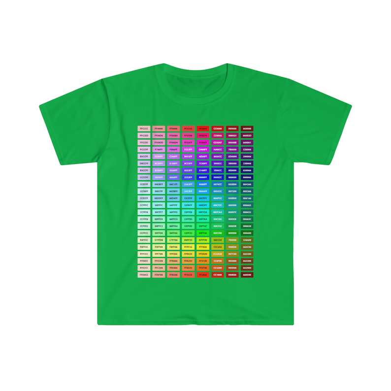 Monster Digital Printify Test Print With Hex Codes and Color Swatches ...