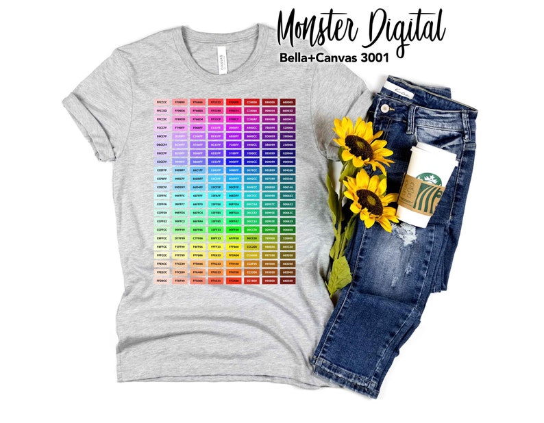 Monster Digital Printify Test Print With Hex Codes and Color Swatches ...