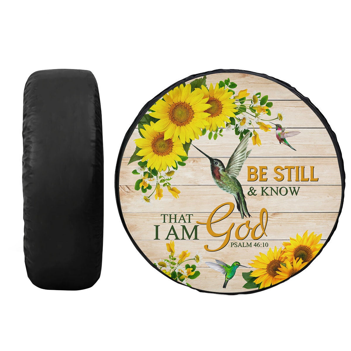 Hummingbird Spare Tire Cover, Sunflower Wheel Cover Designed & Sold By ...