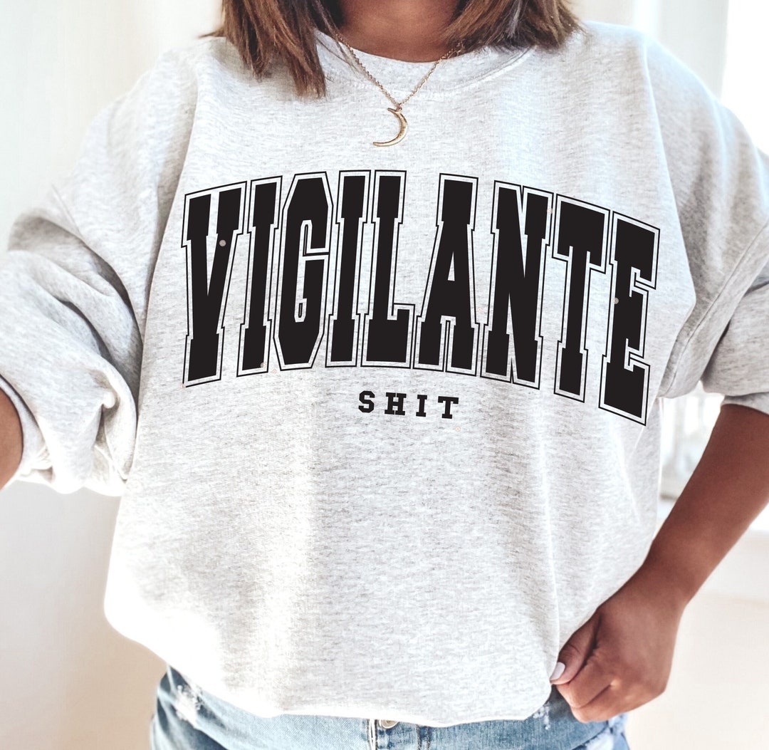 Vigilante Shit Varsity Style SVG and PNG | Svg, Midnight, Feminist Svg ...