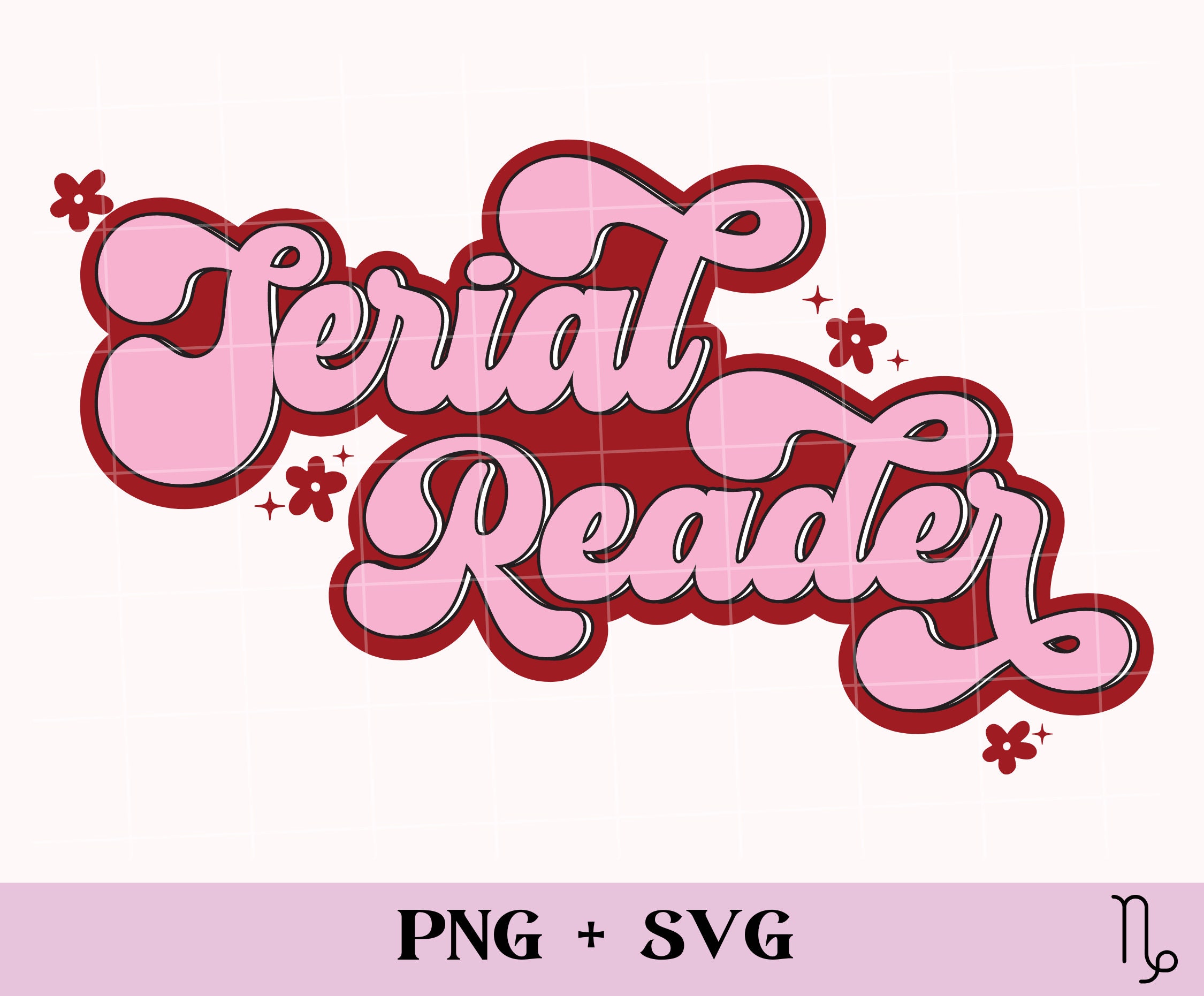 Serial Reader SVG and PNG Retro Bookish Png Book Addict - Etsy